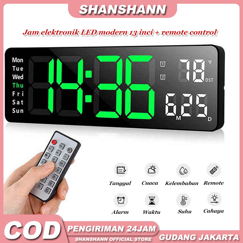 Jual Jam Tampilan Layar Besar 8/13 Inci Jam Digital Nordik Jam Dinding ...