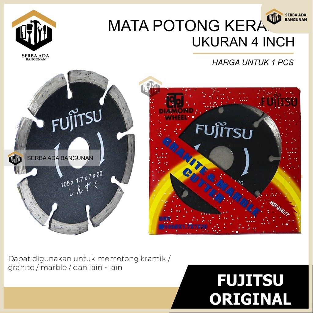 Jual SAB MATA POTONG KERAMIK GRANITE GRANIT BETON FUJITSU 4" DRY ...