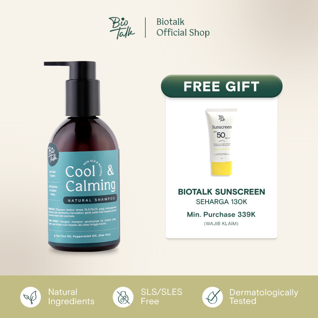 Jual [NEW LAUNCH] Biotalk Cool & Calming Shampoo | 250ml | Non SLS/SLES ...