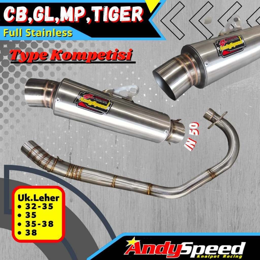 Jual KNALPOT MEGAPRO GL CB TIGER MEGAPRO MONO VERZA FULL STAINLESS ...