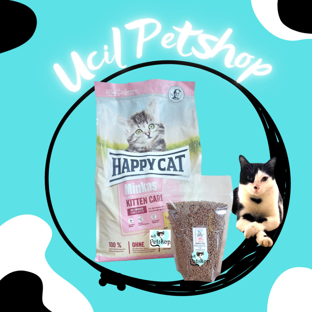 Jual Happy Cat Minkas Kitten Care Repack 200gr s/d 500gr | Shopee Indonesia