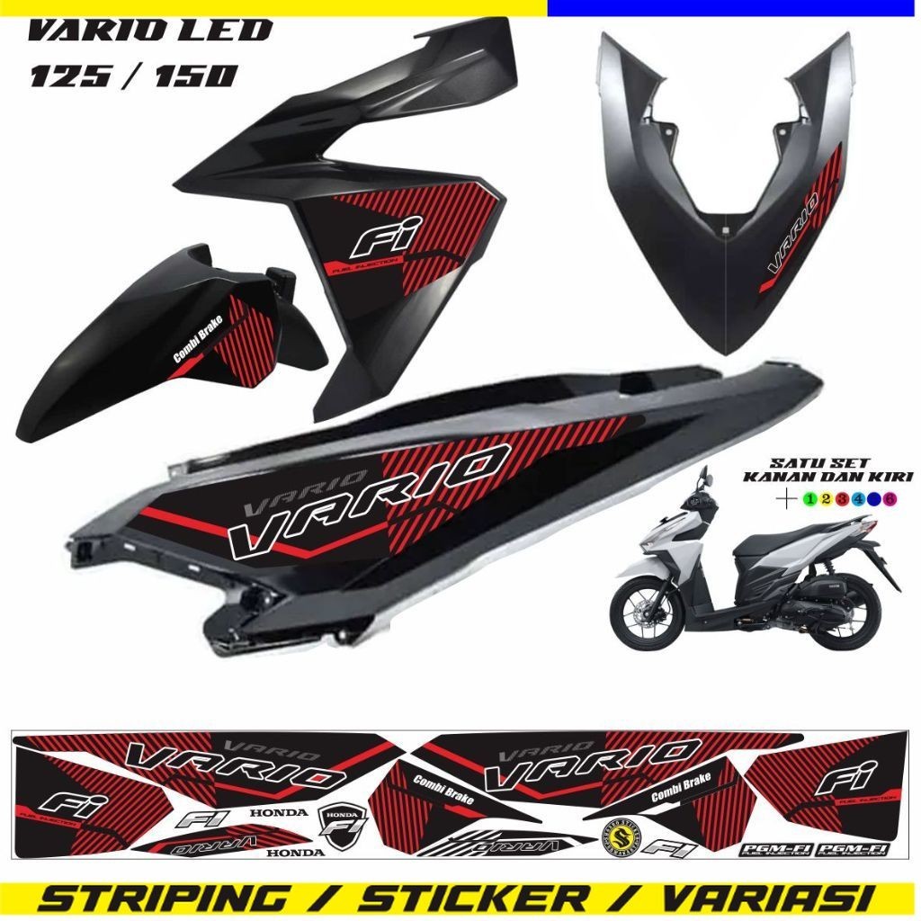 Jual STRIPING VARIO LED 125 FI / VARIASI STIKER STRIPING VARIO LED 150 /STRIPING MOTOR B STIKER ...