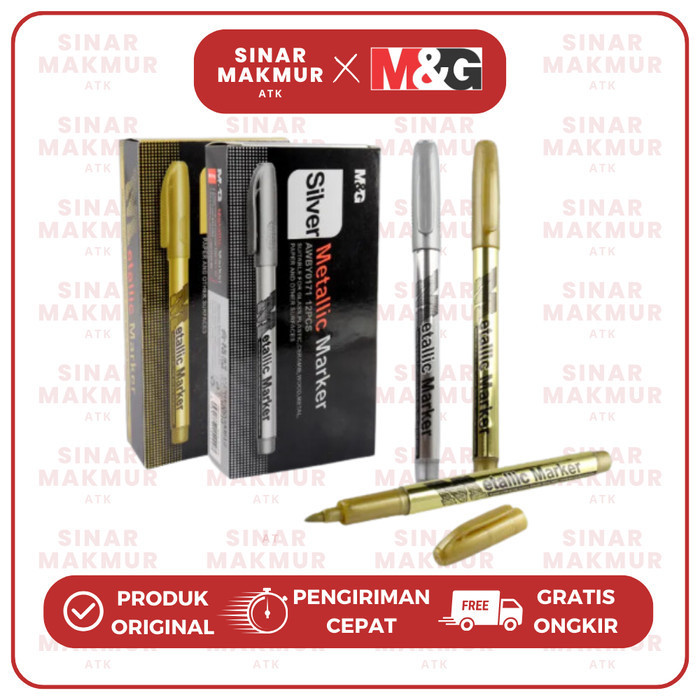 Jual Spidol Permanen Metalik/Metallic Marker/Craft Gold/Silver M&G (Pcs ...