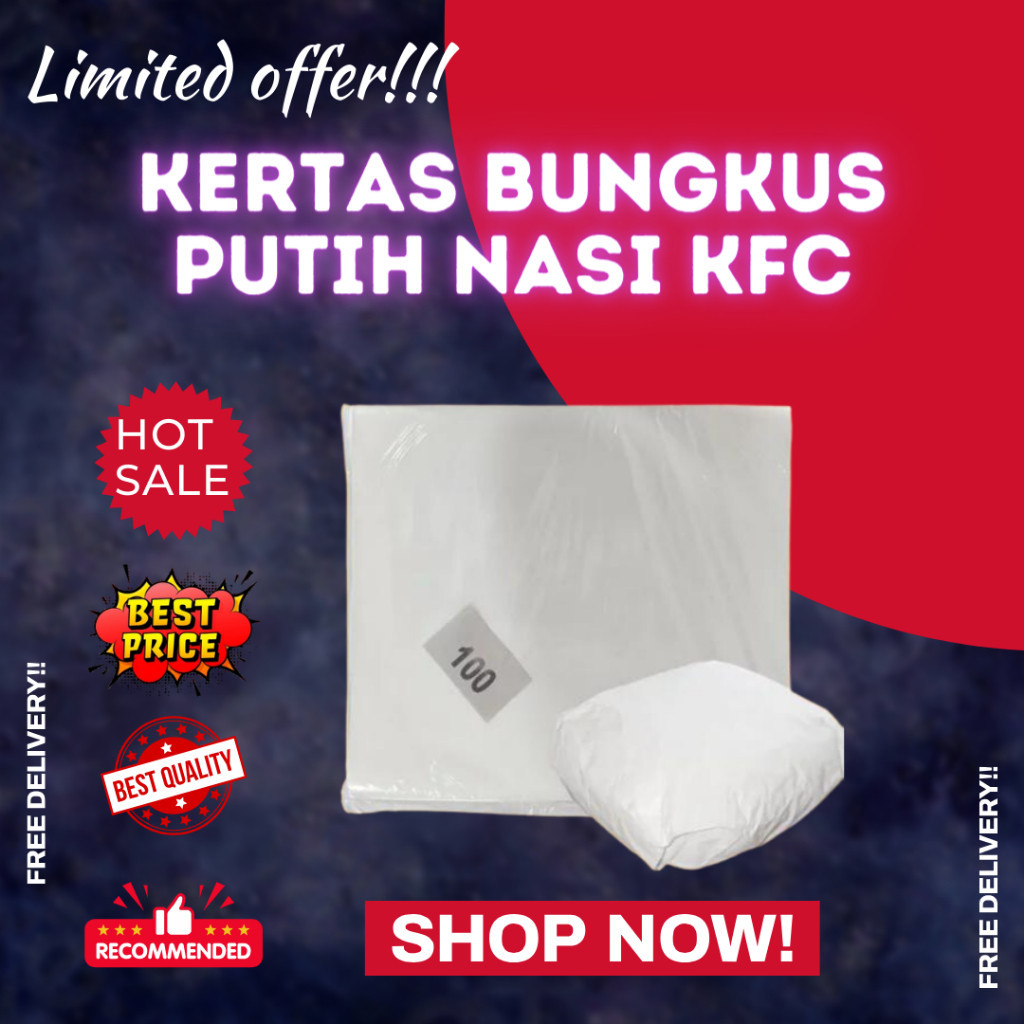 Jual PROMO ONGKIR [1 PACK] Kertas Bungkus putih Nasi Putih KFC GROSIRAN ...