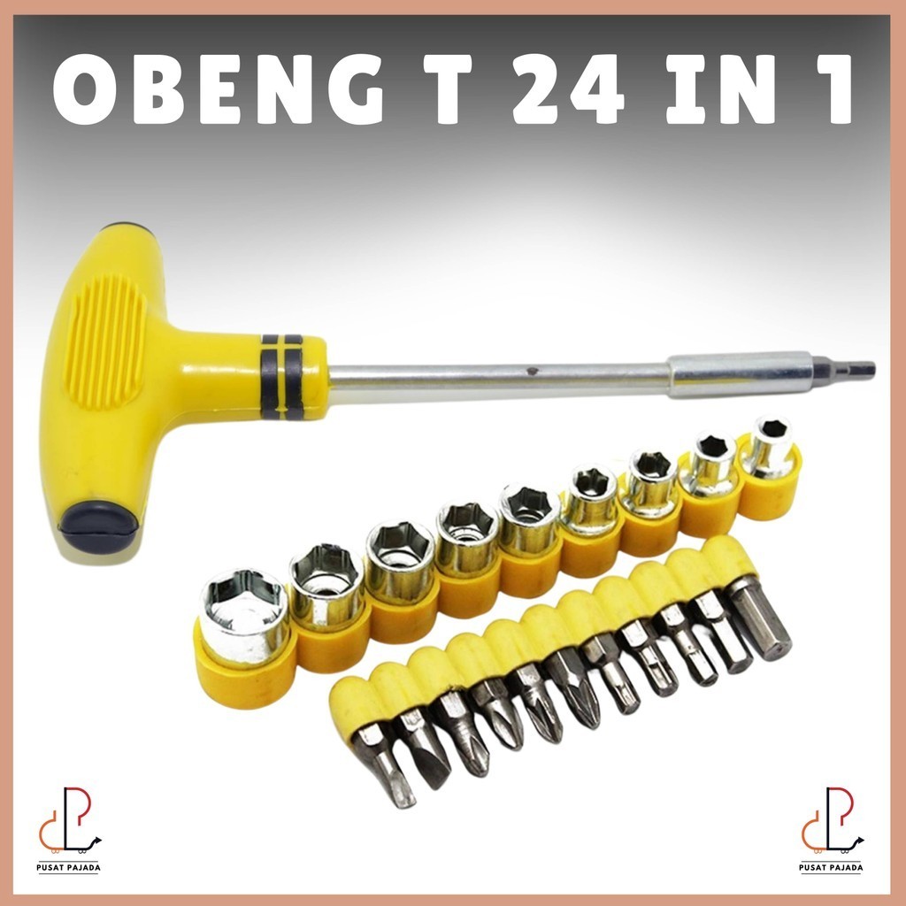 Jual Obeng set Kunci Set 24 in 1 Multifungsi Kunci Shock Obeng Palu T ...
