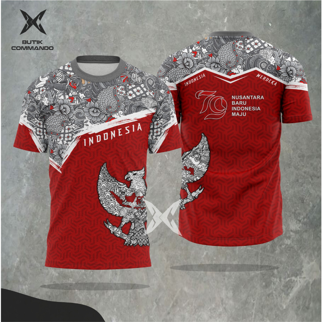 Jual Butik Commando Kaos Pria Jersey Kemerdekaan 17 Agustus 2024 Merah ...