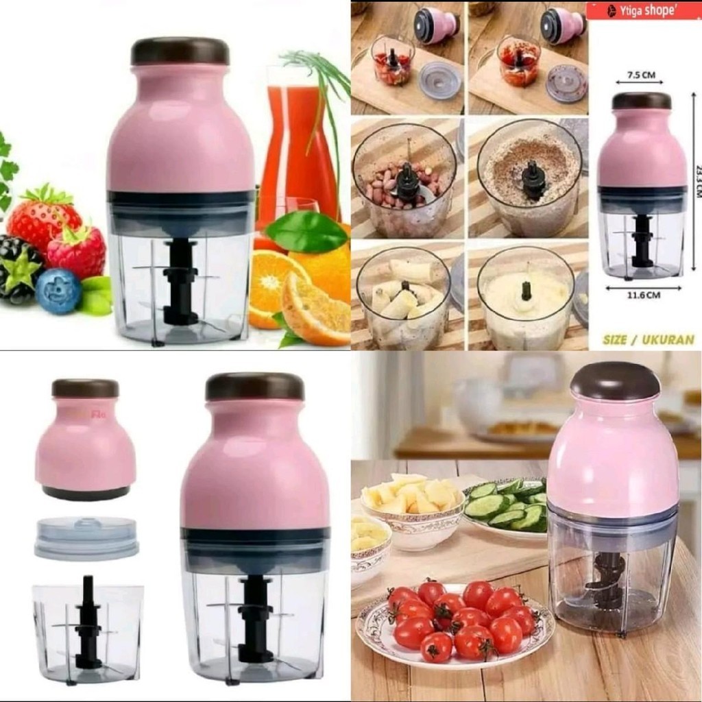 Jual blender kapsul penggiling buah daging bumbu serbaguna capsule portable chopper 4 mata pisau ...