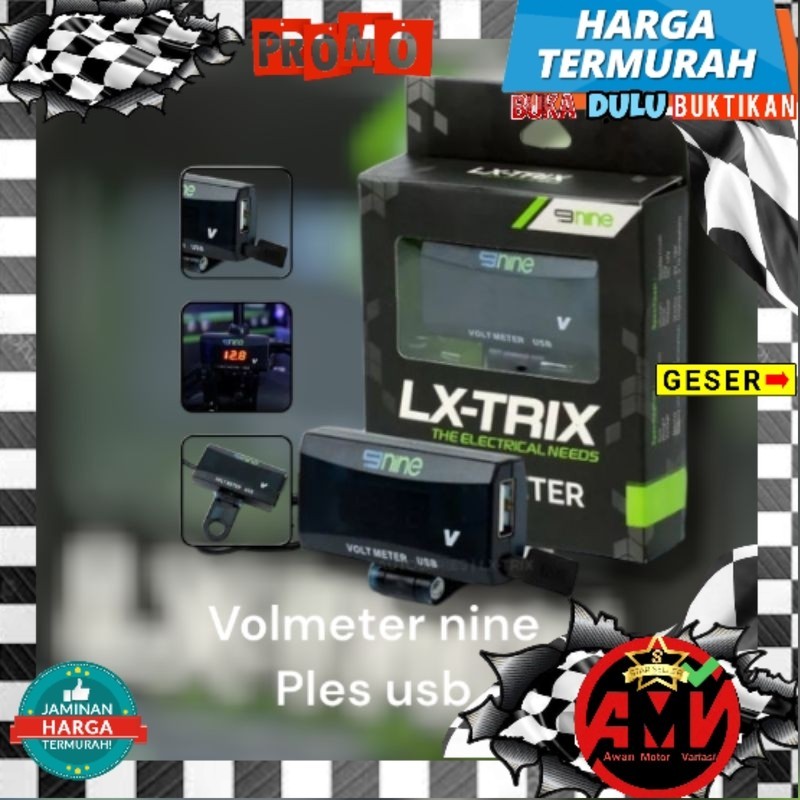 Jual VOLTMETER AKI NINE 9 PLES USB LUMINOS pengukur daya aki digital ...