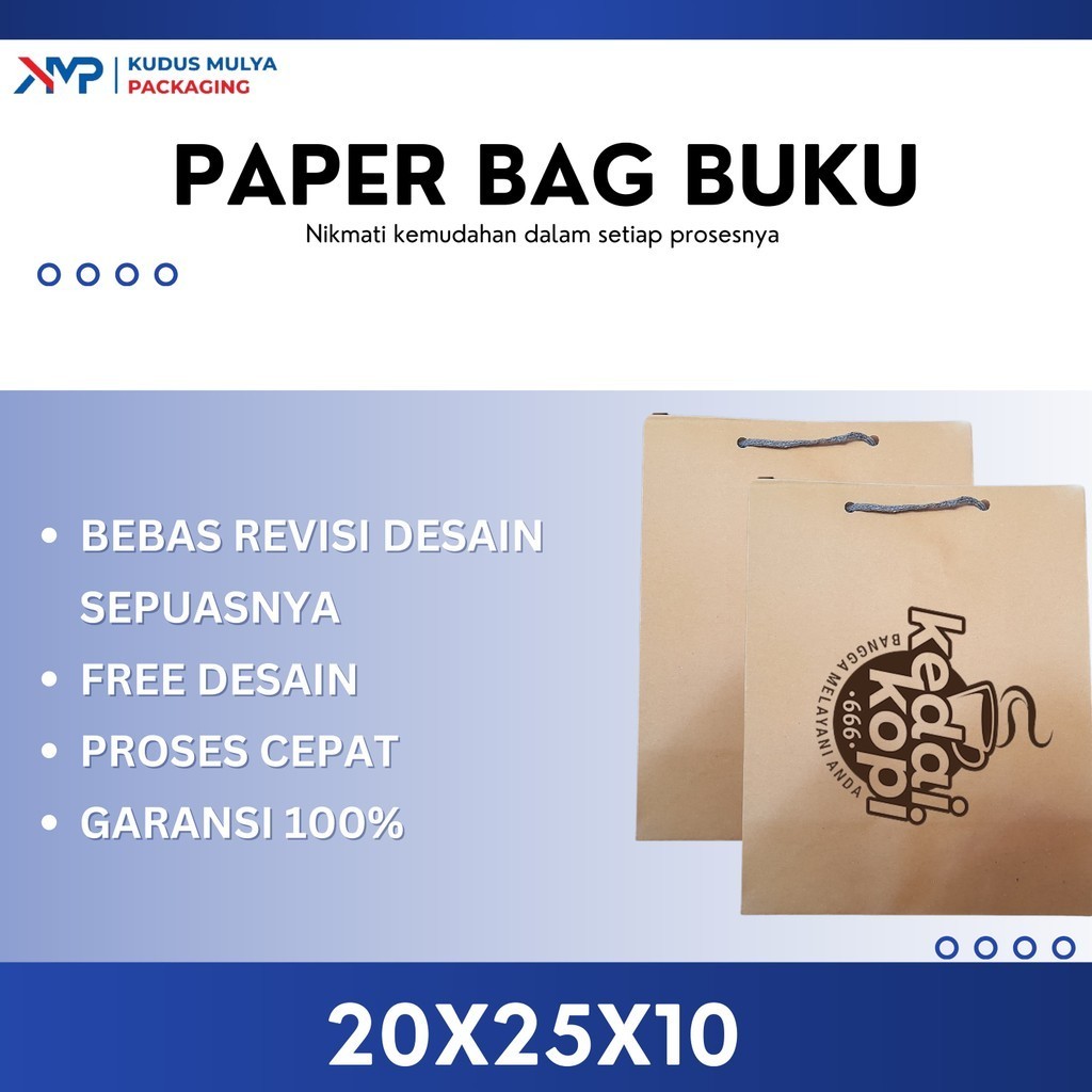 Jual PAPER BAG CUSTOM SABLON BUKU 50 / 20 X 25 X 8 / PAPER BAG KADO ...