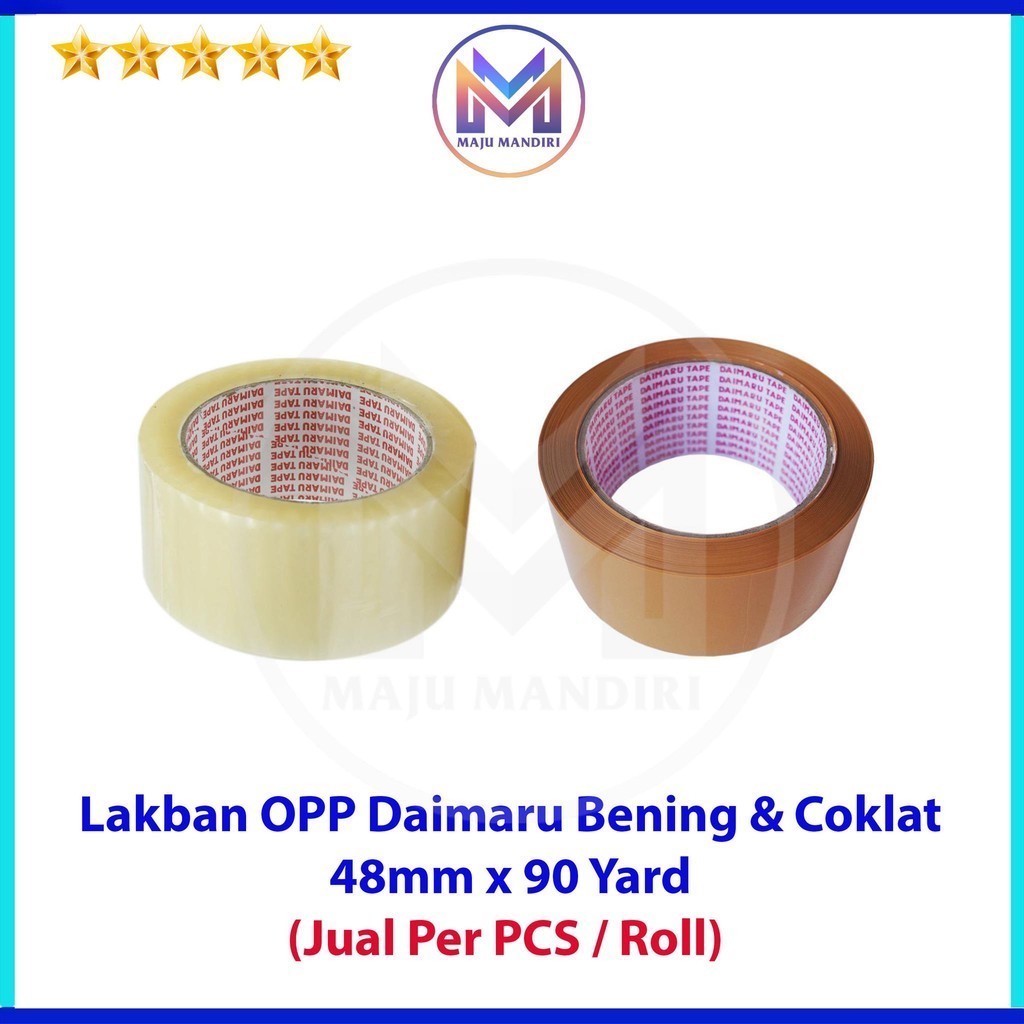 Jual Lakban Daimaru Bening / Coklat 2 Inch / 48mm x 90 Yard Opp Tape | Shopee Indonesia