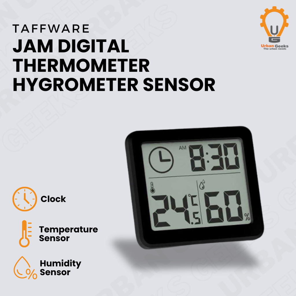 Jual Jam Digital Thermometer Hygrometer Meja Dinding Sensor Kelembapan ...