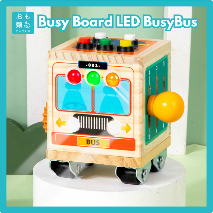 Jual Mainan Edukasi Montessori Busyboard BusyBus Busy Board LED Bus ...