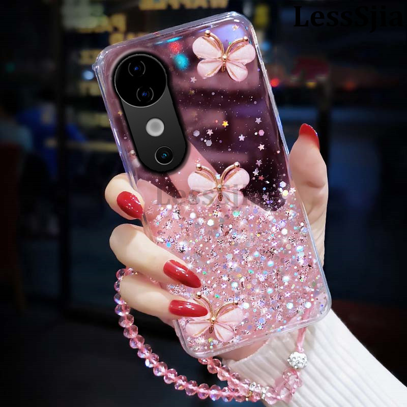Jual Phone cover Vivo V40 Pro V23E Back case Sparkling Star Moon Soft ...
