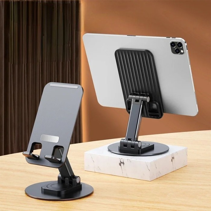 Jual Holder Stand Lipat Putar Metal Alumunium Handphone Tablet Stand ...