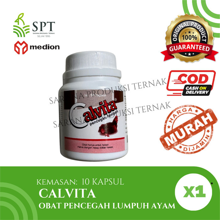 Jual OBAT LUMPUH AYAM CALVITA 50 KAPSUL MEDION MENGOBATI MENCEGAH AYAM ...