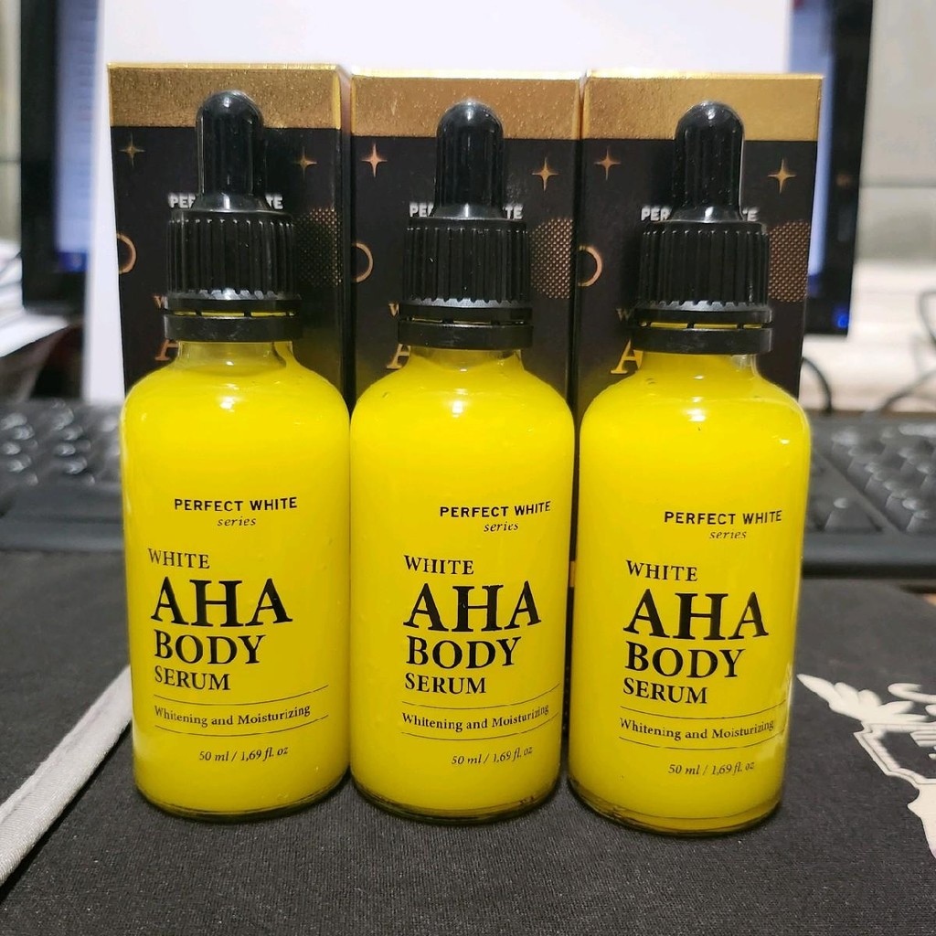 Jual [DAPAT 3] PERFECT WHITE AHA BODY SERUM 50ML Acid Lotion ...