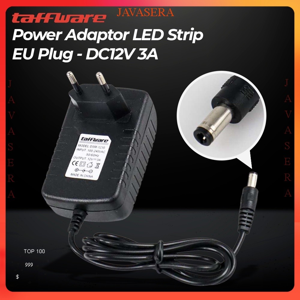 Jual DSM Power Adaptor LED Strip DC12V 3A - DSM-1230 - Black - OMAD70BK ...