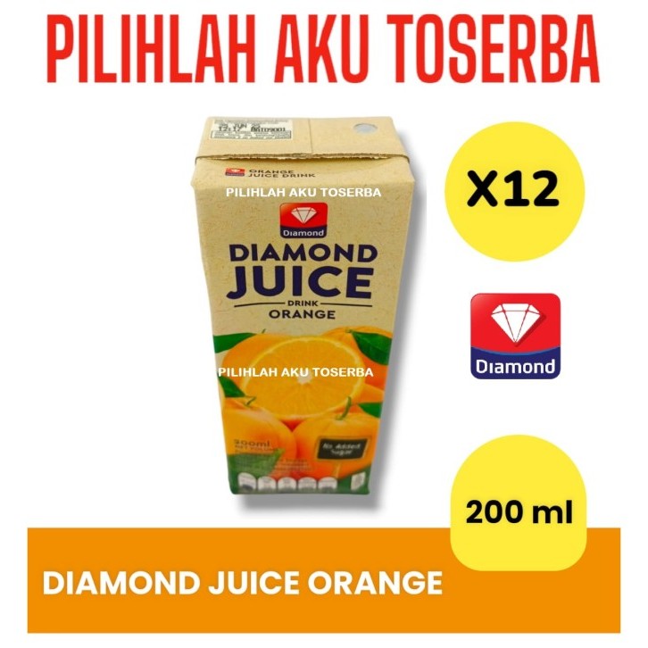 Jual DIAMOND JUICE ORANGE Jus Jeruk 200 ml - ( HARGA 12 pcs ) | Shopee ...