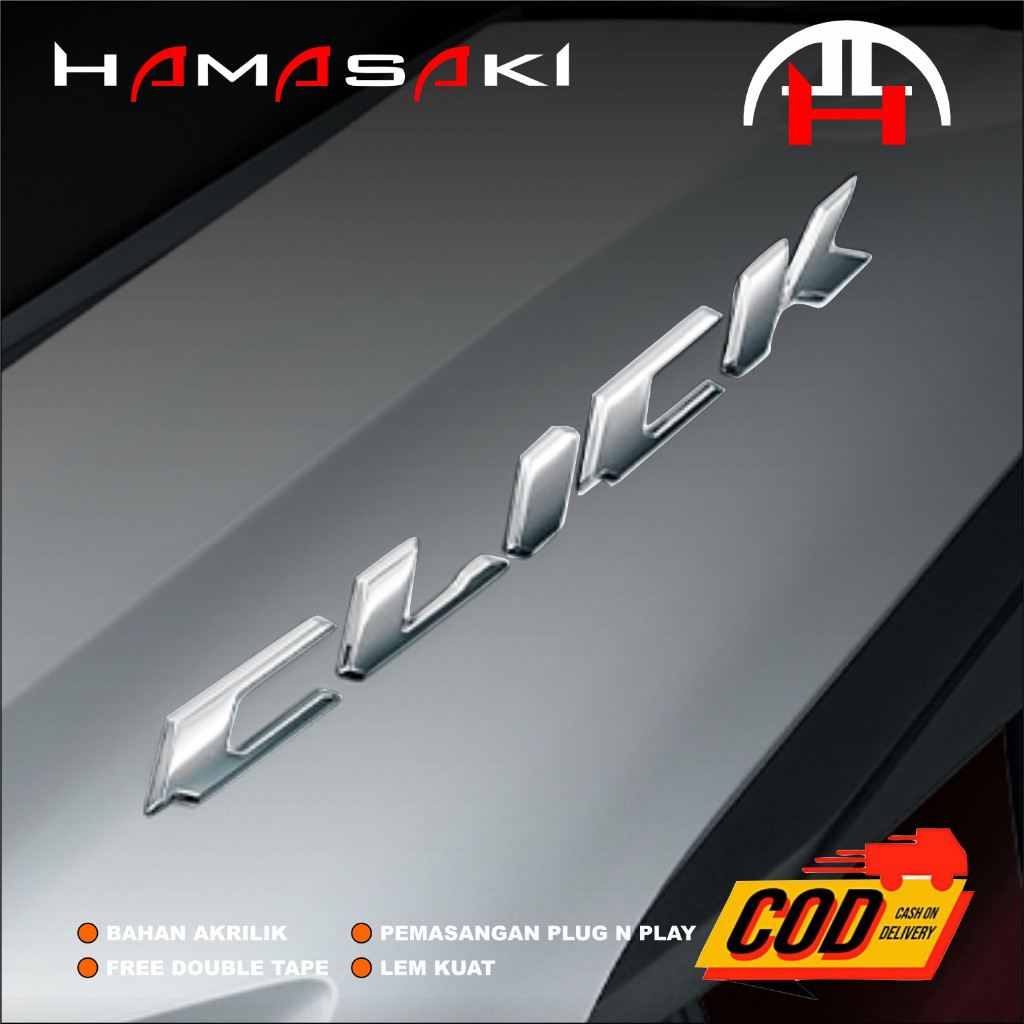 Jual Emblem Click 2pcs Stiker Timbul Tulisan Klik 3D Logo Vario Click ...