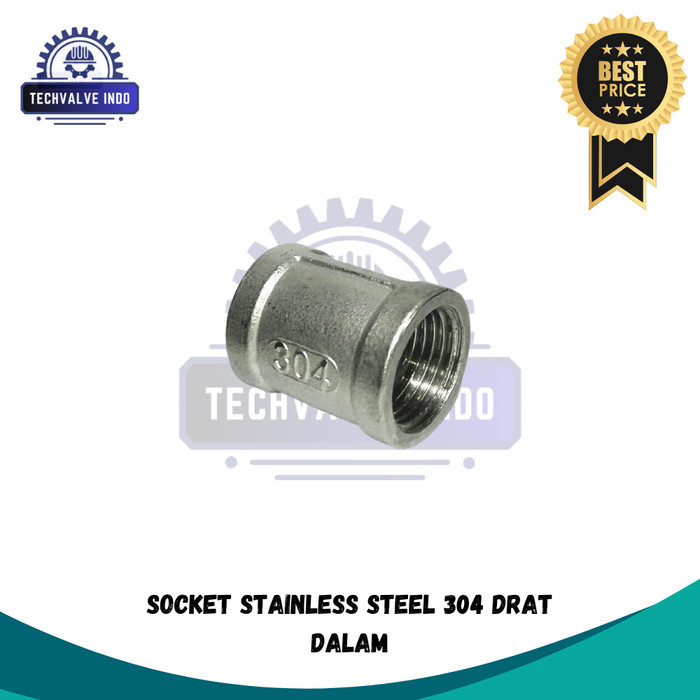 Jual SOCKET STAINLESS STEEL 304 1 1/2" INCH DRAT DALAM | Shopee Indonesia