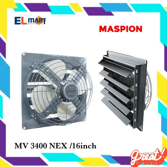 Jual Maspion Exhaust Fan 16inch MV 3400 NEX 3400NEX MV3400NEX Hexos ...