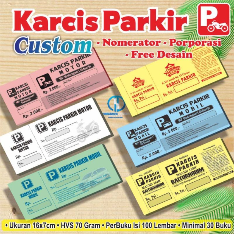 Jual Cetak KARCIS PARKIR, TIKET MASUK, VOUCHER UNDIAN, KUPON Motor ...