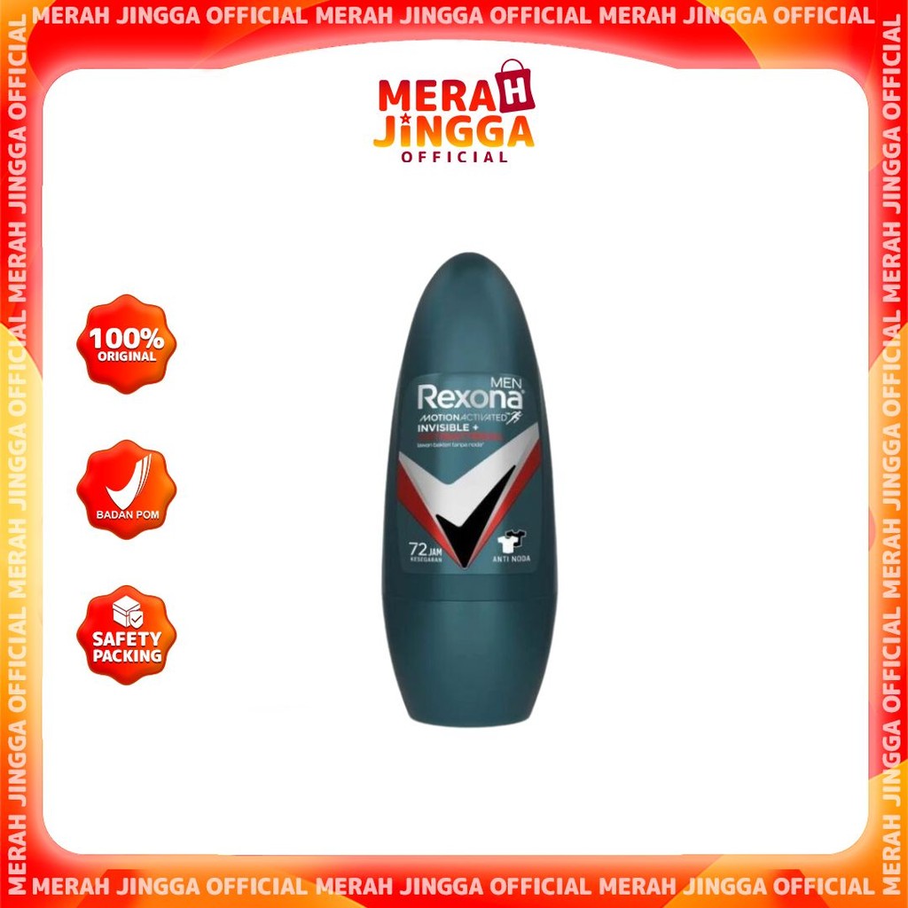 Jual Rexona Men Inivinsible Antibac Roll On 45 Ml | Merah Jingga Official | Shopee Indonesia