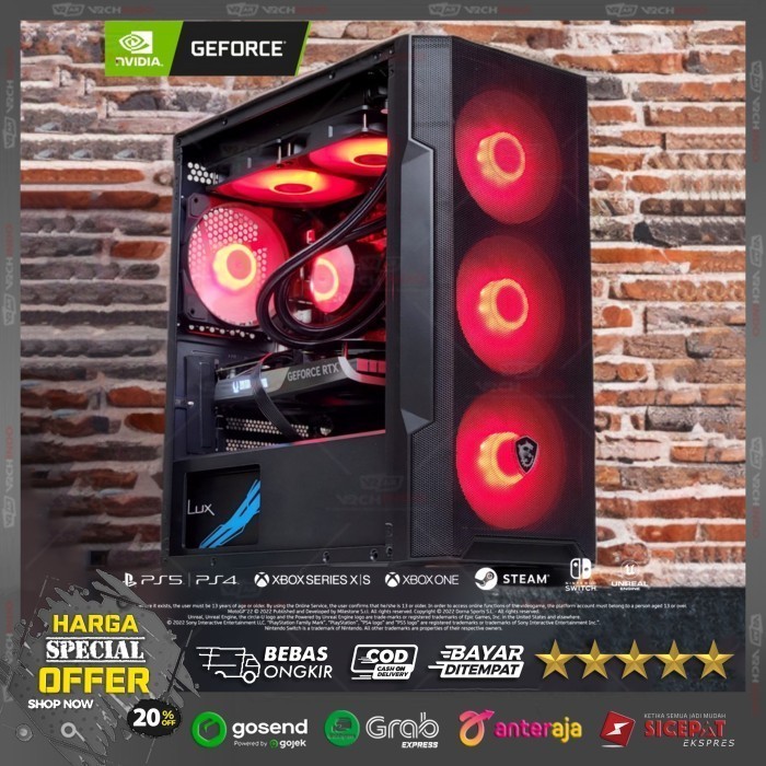 Jual PC Gaming Rakitan D5 Intel Core i5 12400f | RTX 3050 | 16GB | NVMe !! | Shopee Indonesia