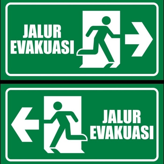 Jual Sign Akrilik jalur evakuasi panah / Akrilik rambu pintu darurat ...