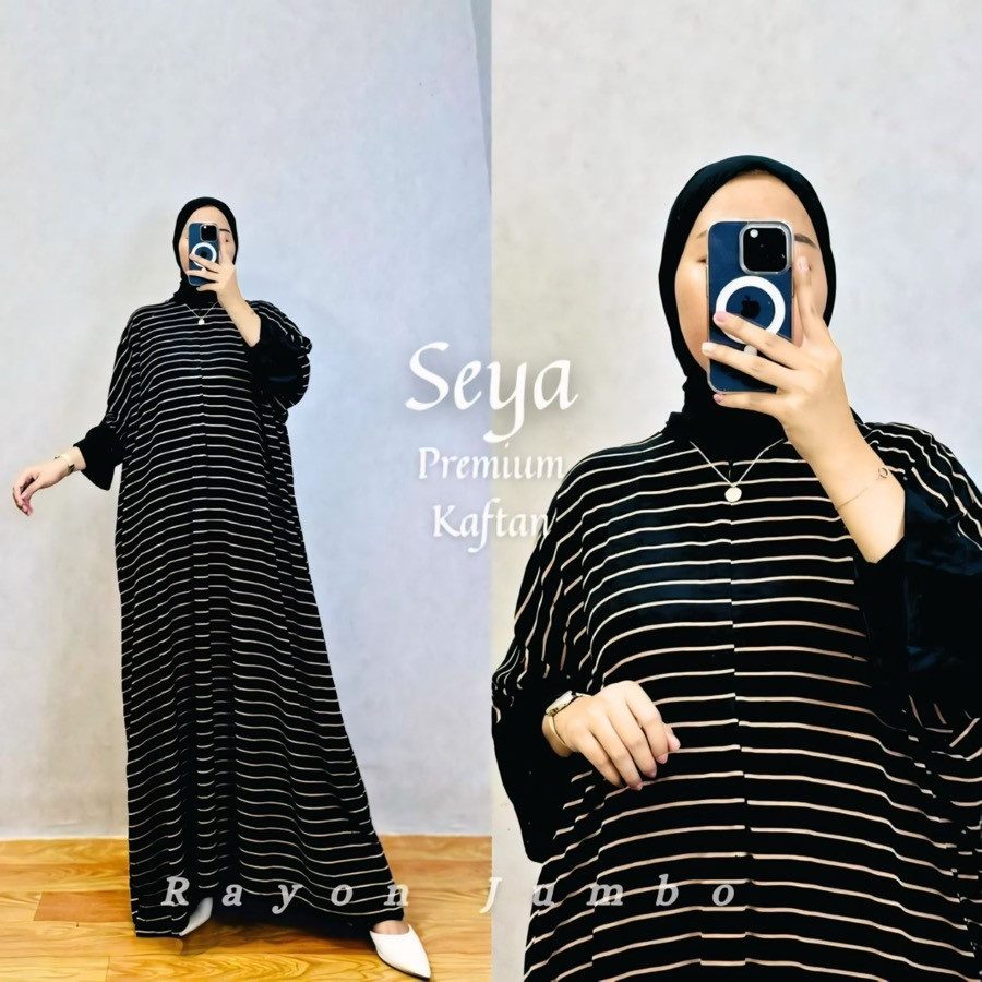 Jual Kaftan Seya Premium Abaya by Rayon Kaftan Jumbo Bahan Rayon ...