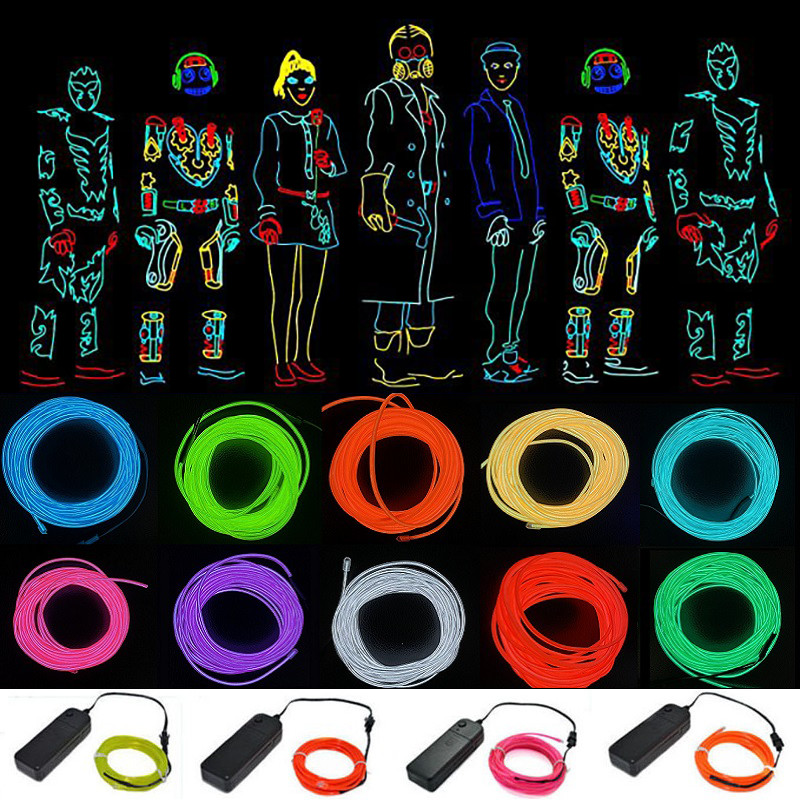 Jual 1M/3M/5M Neon Light Dance Party Decor Light DIY Costumes Neon LED ...