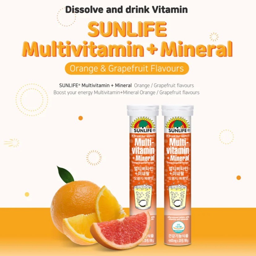 Jual Sunlife Multivitamin dan Mineral Effervescent Orange Grapefruit ...