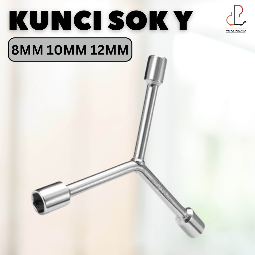 Jual Kunci Sock Y 8mm 10mm 12mm Kunci Soket Pendek 8 10 12 Besi Kuat ...