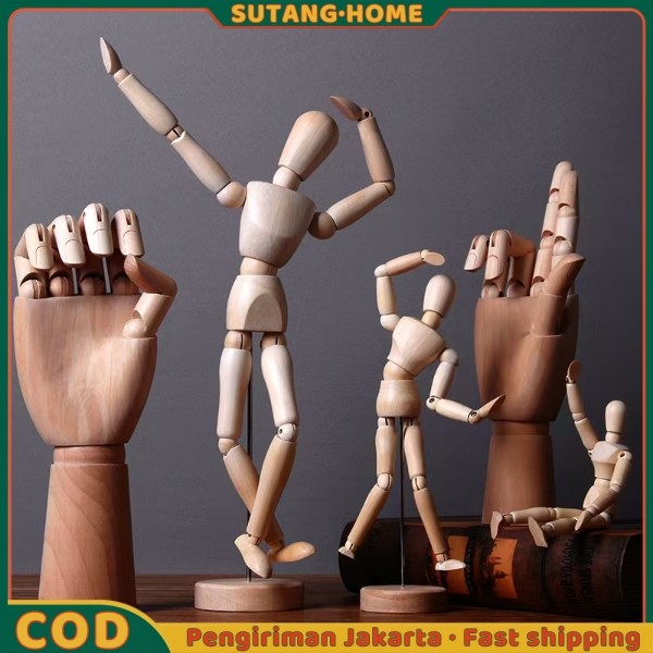 Jual 【SUTANG】Manekin Kayu Manekin Tangan Pajangan Action Figure Hiasan ...