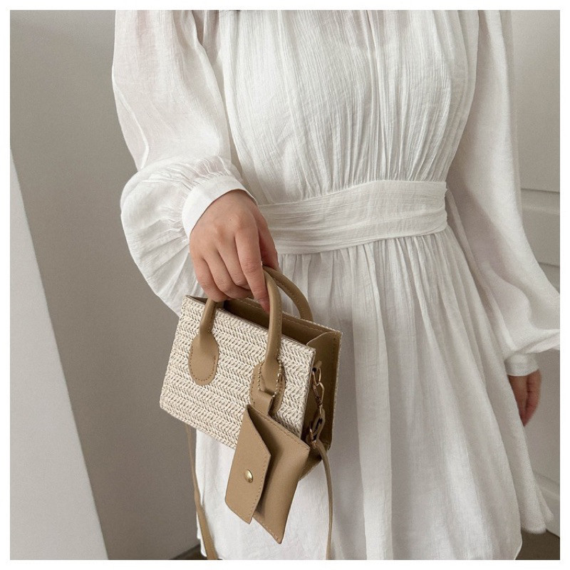 Jual Vintage Top-handle Bags for Women Square Zipper Purse Fashion ...