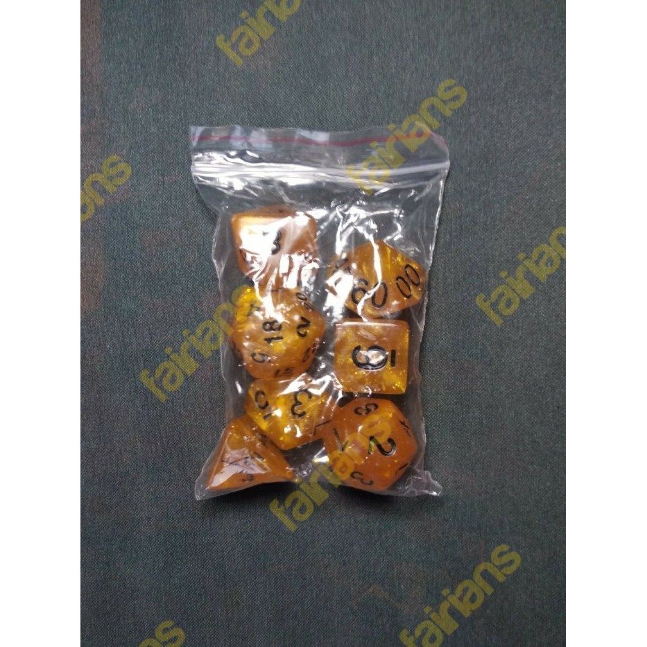 Jual Dadu/Dice DND Polyhedral set isi 7 (Starry Yellow) | Shopee Indonesia