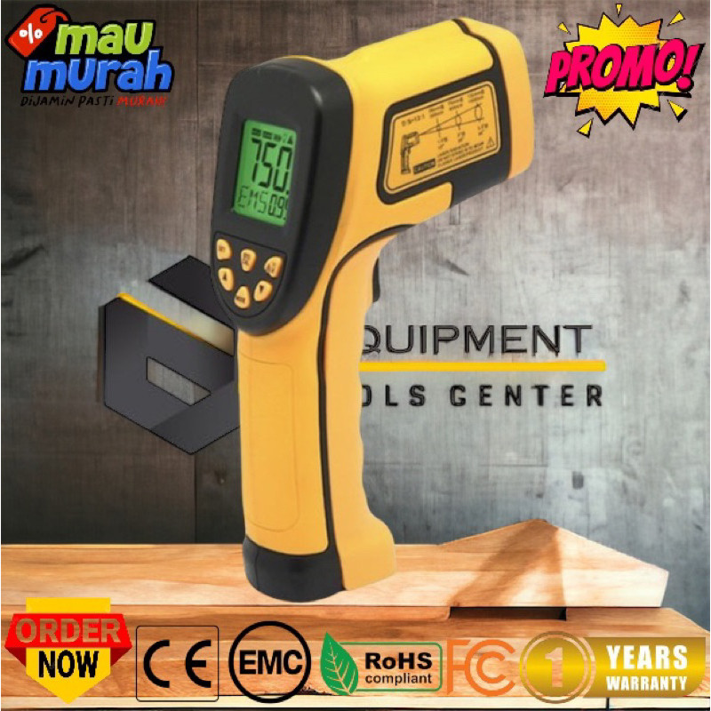Jual Infrared Thermometer Sertifikat Kalibrasi Smart Sensor AS862A Gun ...