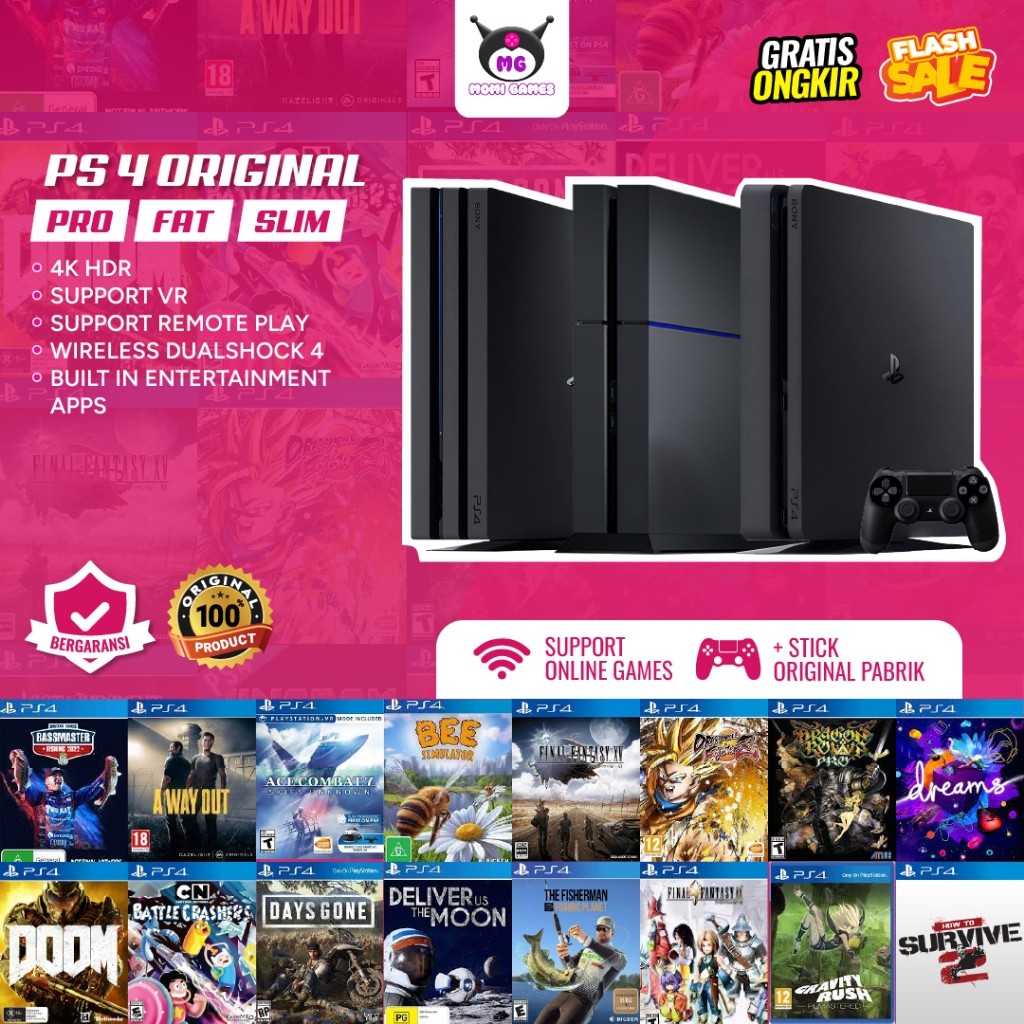Jual PS4 Original Playstation 4 Second Slim Fat Pro Bundle Stick ...