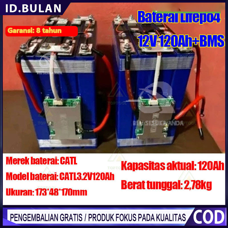 Jual CATL 12V Lifepo4 Baterai 120AH UPS BMS CATL/BYD Lifepo4 Baterai ...
