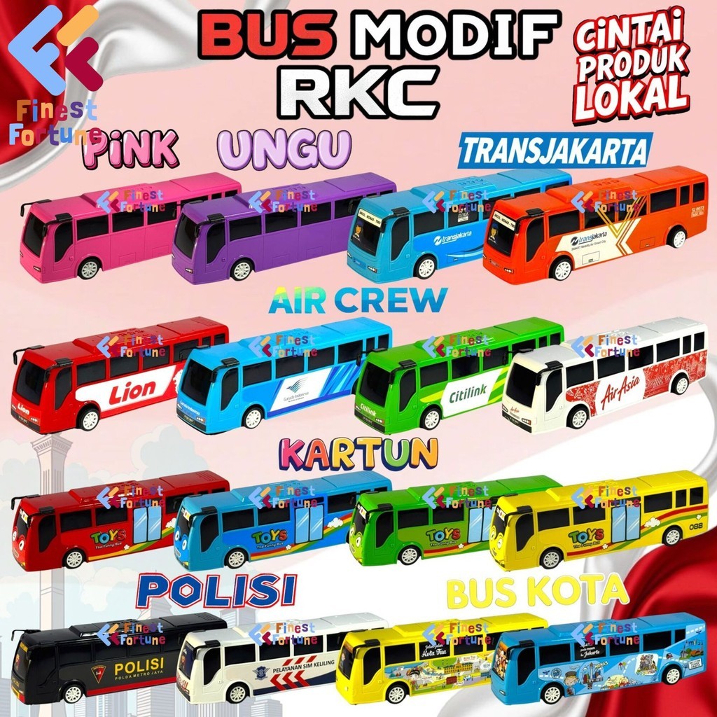 Jual MAINAN ANAK BUS RKC TRANSJAKARTA POLISI SIM BUS KOTA AIR CREW PULL ...