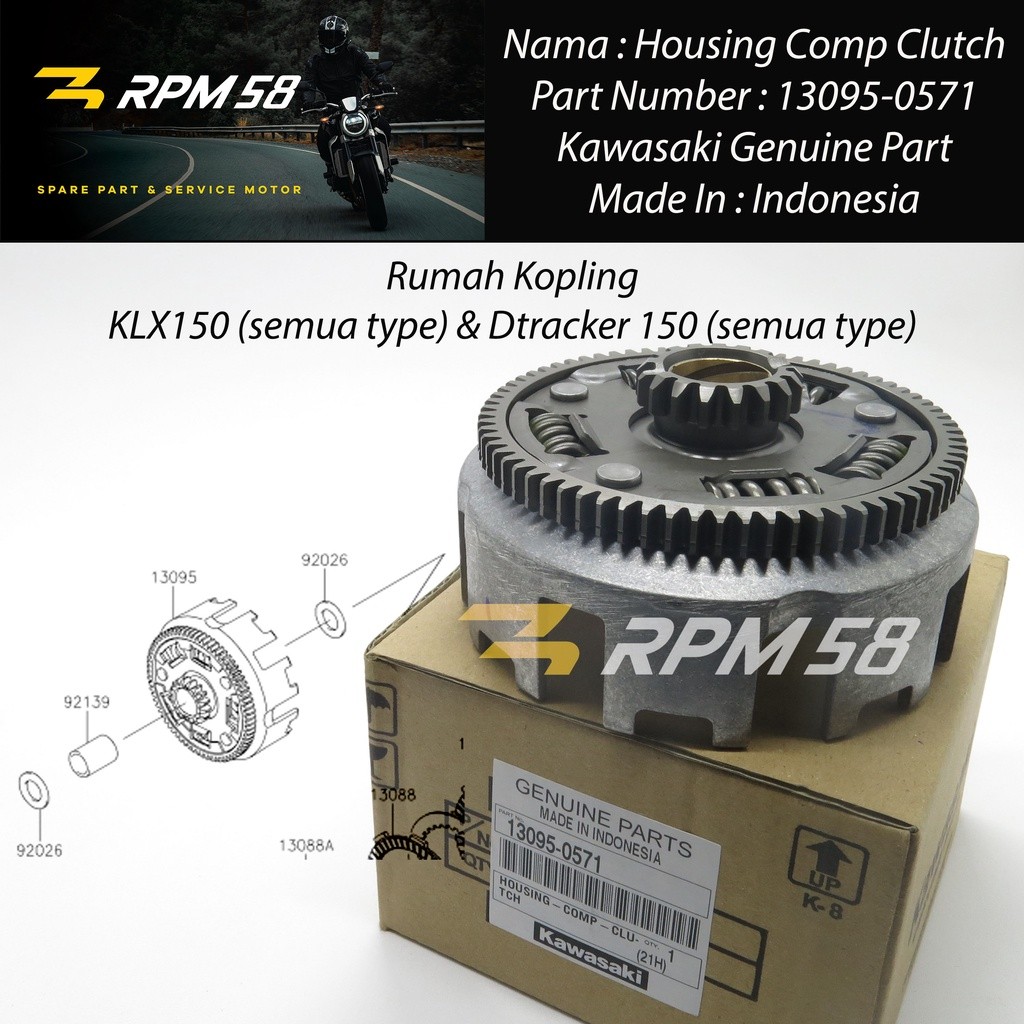 Jual Rumah Kopling Housing Comp Clutch Kawasaki KLX150 Dtracker150 ...