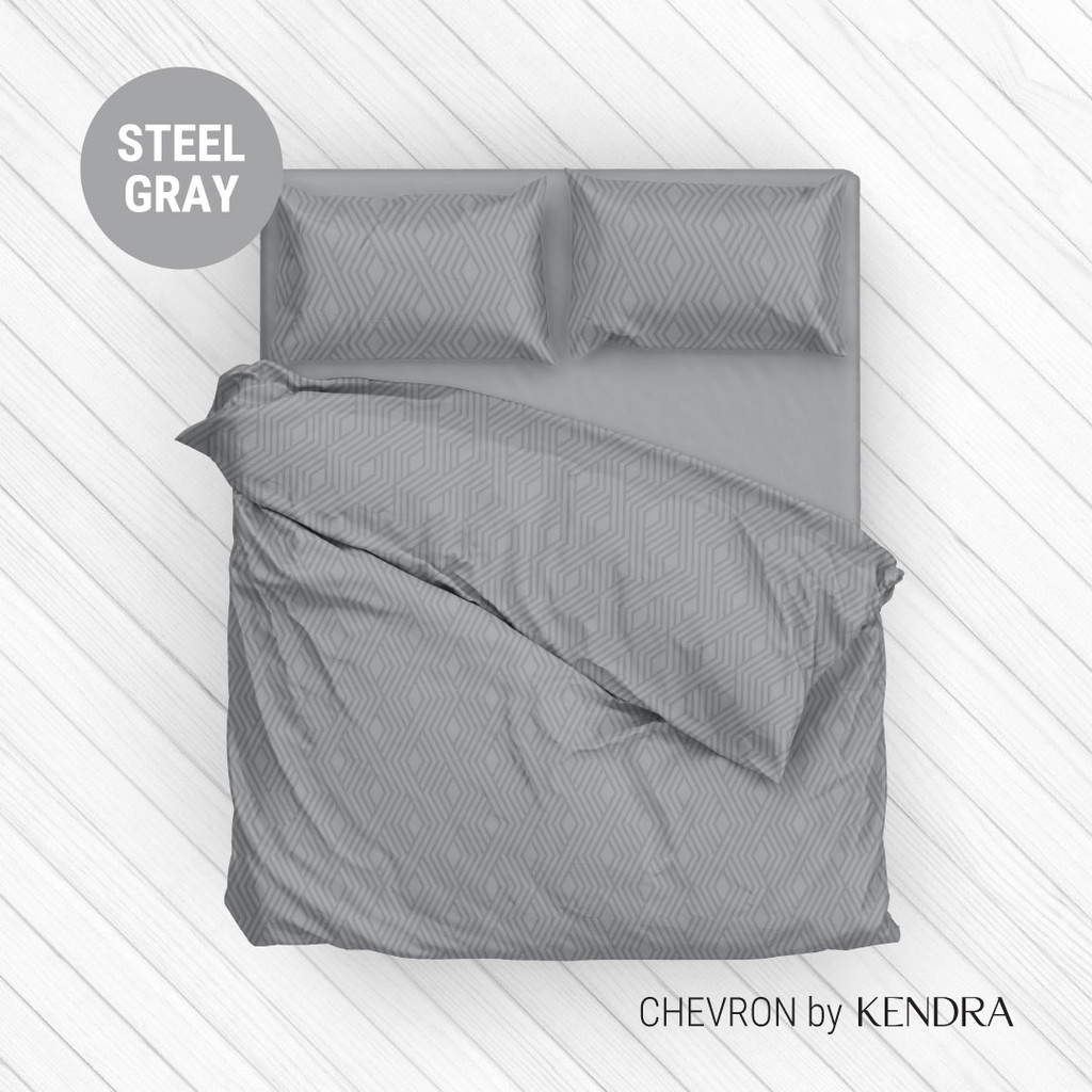 Jual KENDRA Embossed CHEVRON Sprei Set Steel Gray | Shopee Indonesia