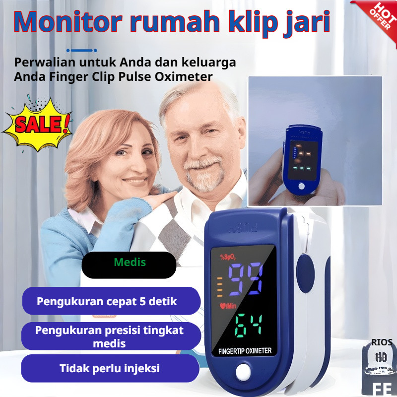 Jual ⚡COD *Meteran Glukosa Darah Oksimeter Denyut Jari Detak Jantung ...