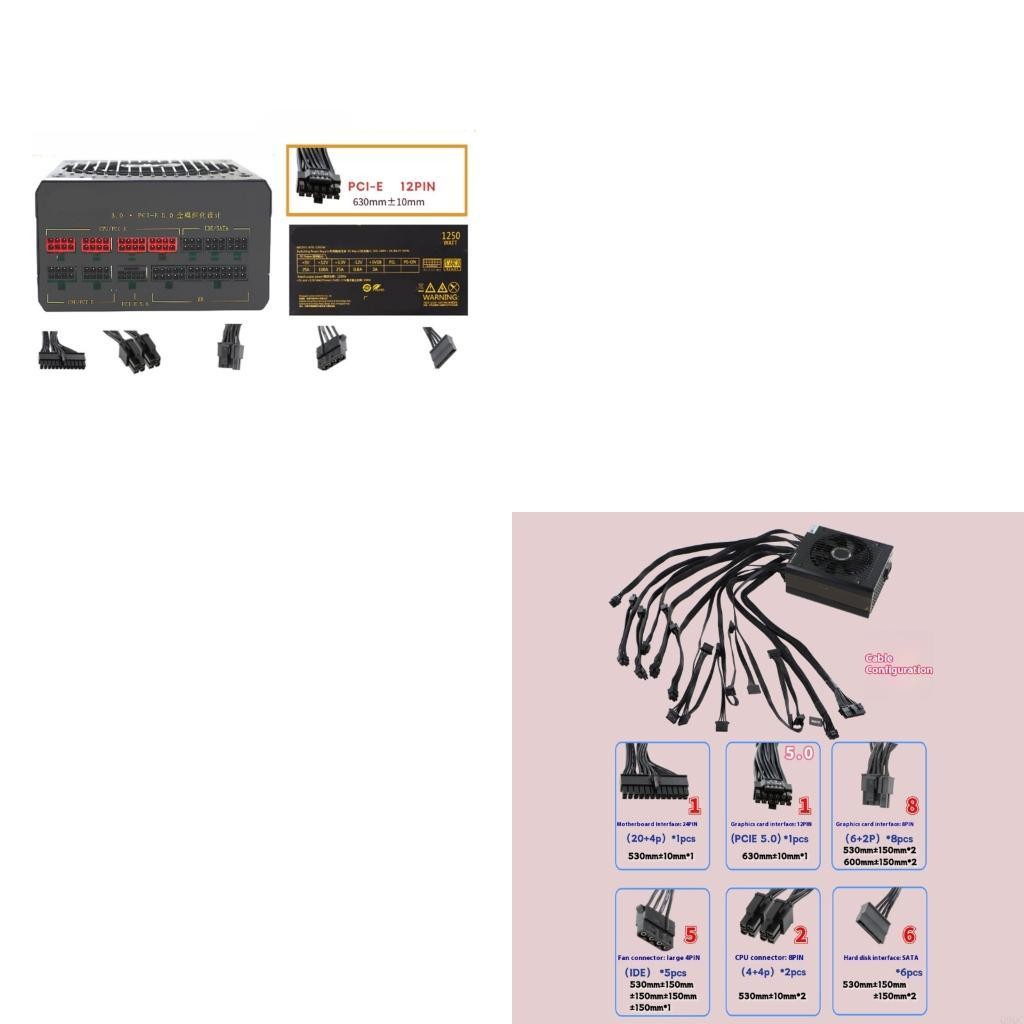 Jual 1250W Modular Computer Power Unit PCIe 5.0 PC PSU Power Supply ...