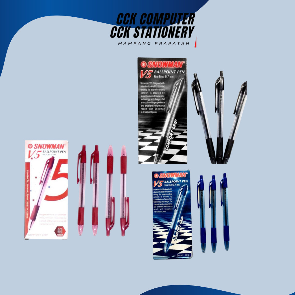 Jual Ball point Snowman V5 | Pulpen Snowman V5 | Pen Snowman V5 (pcs ...