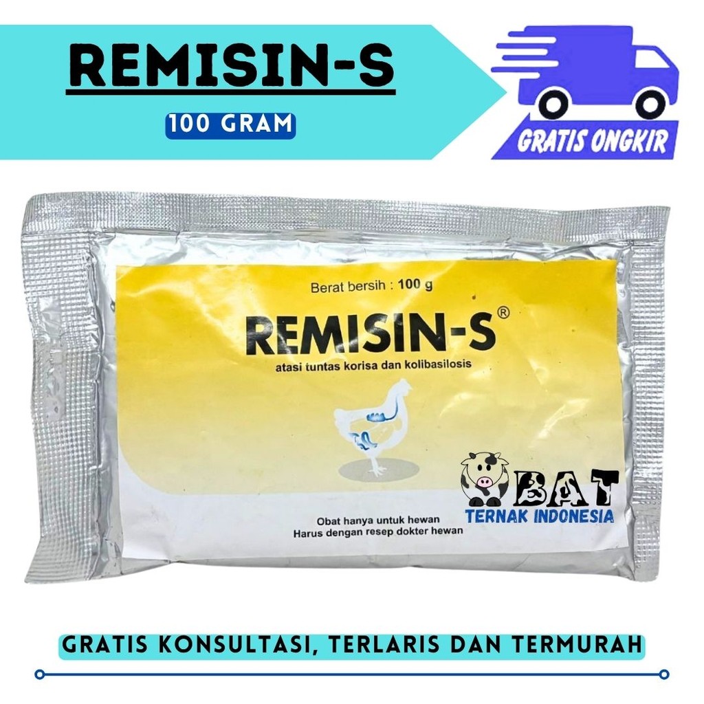 Jual REMISIN-S 100 GRAM Medion Obat Sistem Pernafasan Ayam | Shopee ...