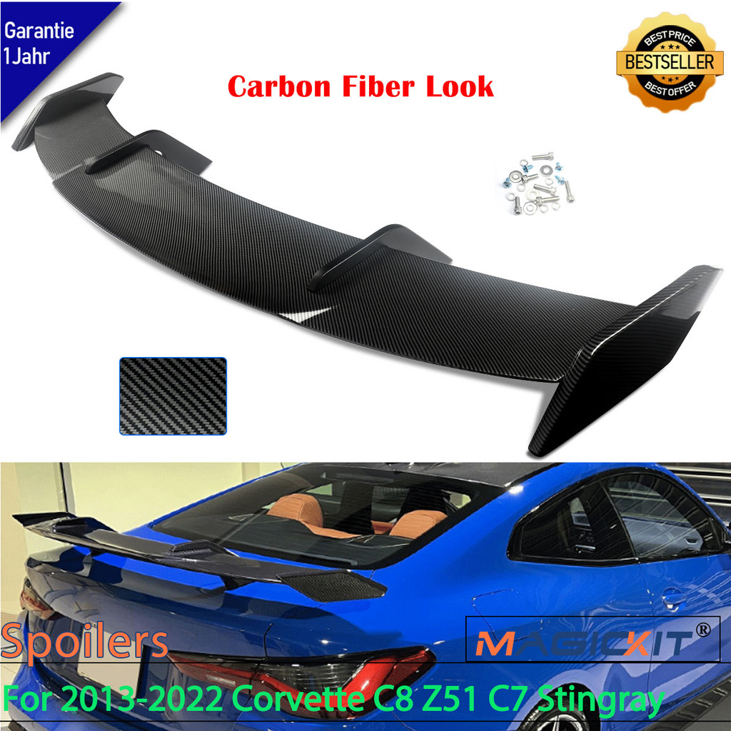 Jual MAGICKIT GT Style Carbon Look Rear Spoiler Wing Chevrolet Corvette ...