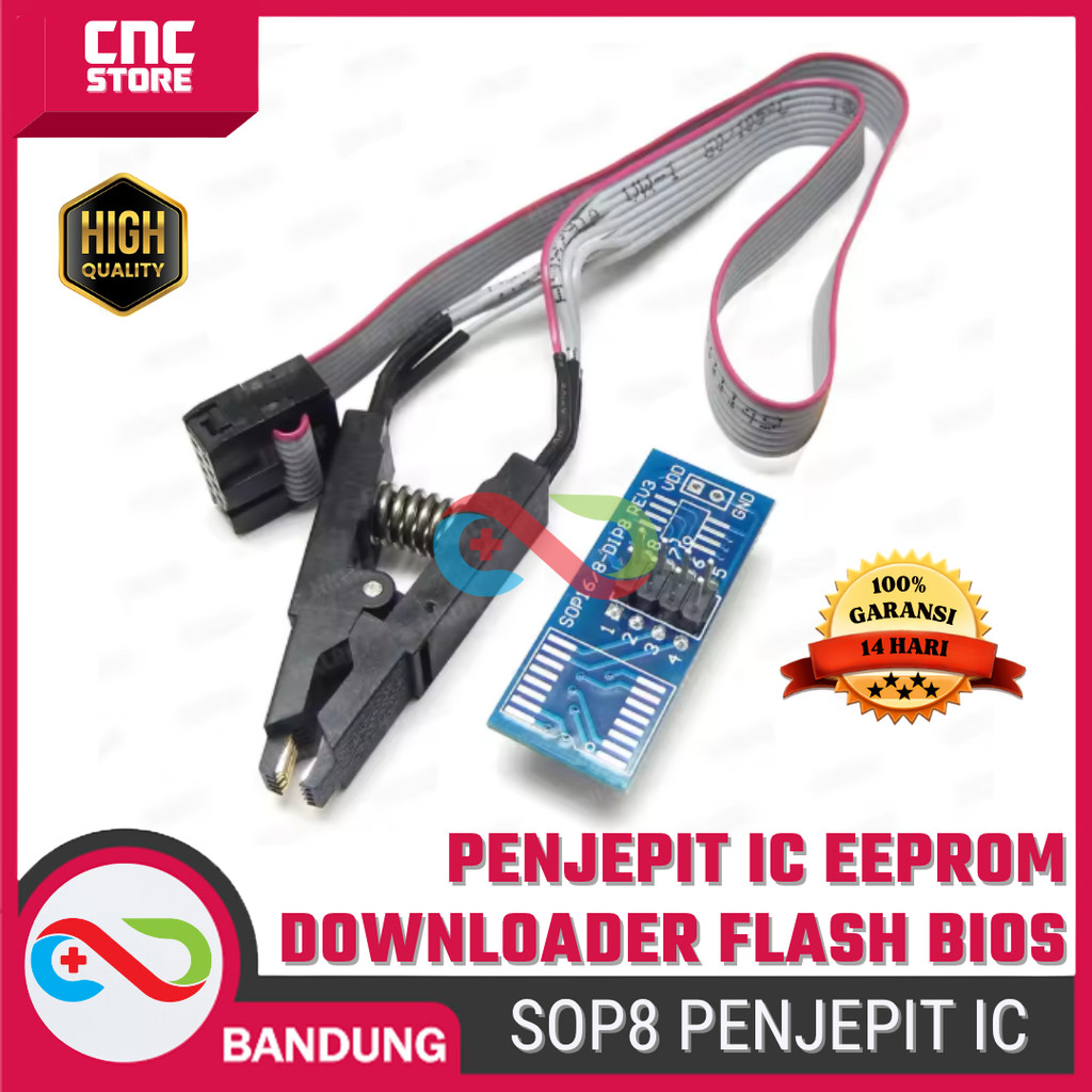 Jual SOP8 Penjepit IC EEPROM Downloader Flash BIOS USB Speed Programmer CH341A CH341B 24 25 ...