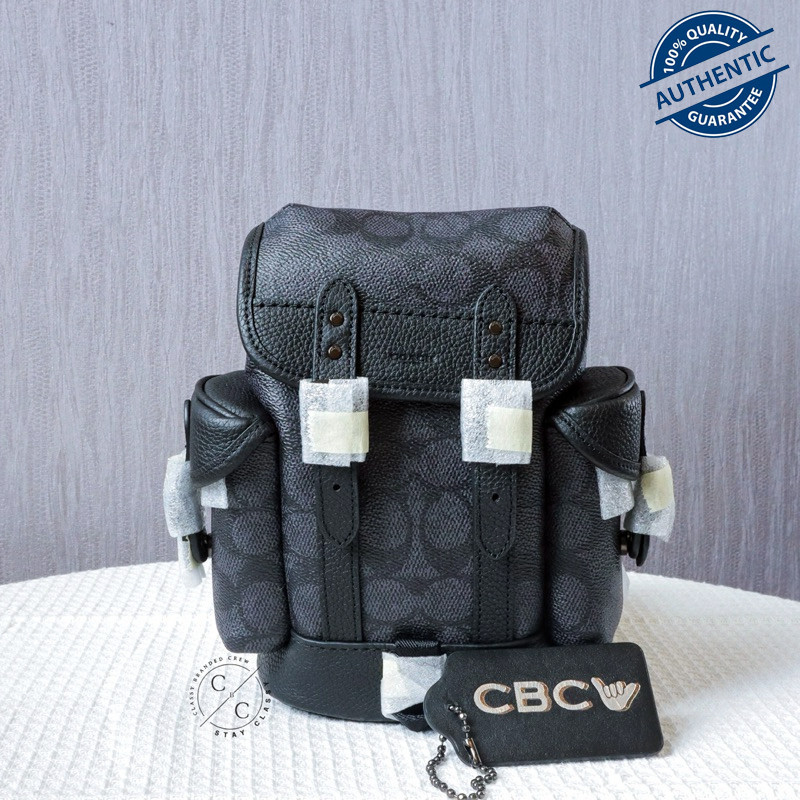 Jual CBC - Coach Hitch Backpack 13 In Signature Canvas Charcoal Black ...