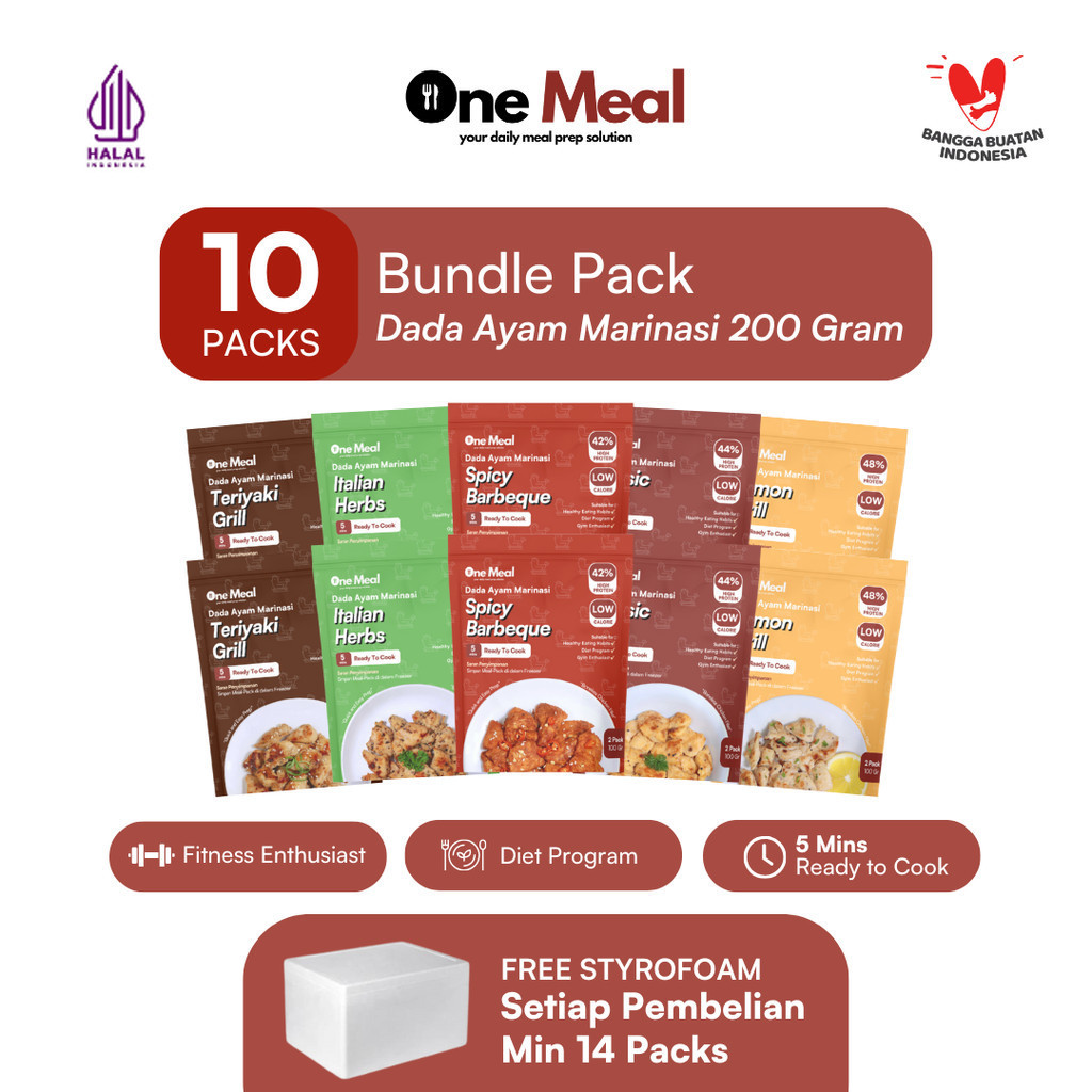 Jual One Meal Lauk Dada Ayam Fillet Marinasi | 10 Meal Packs - Makanan ...